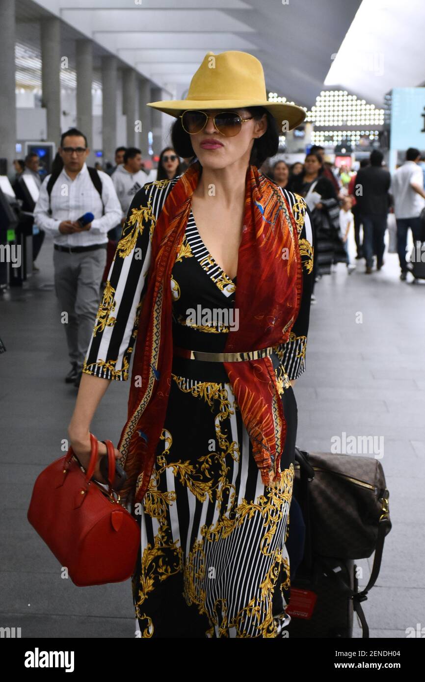 MEXICO CITY, MEXICO - AUGUST 1: Singer Ana Barbara seen before boarding ...
