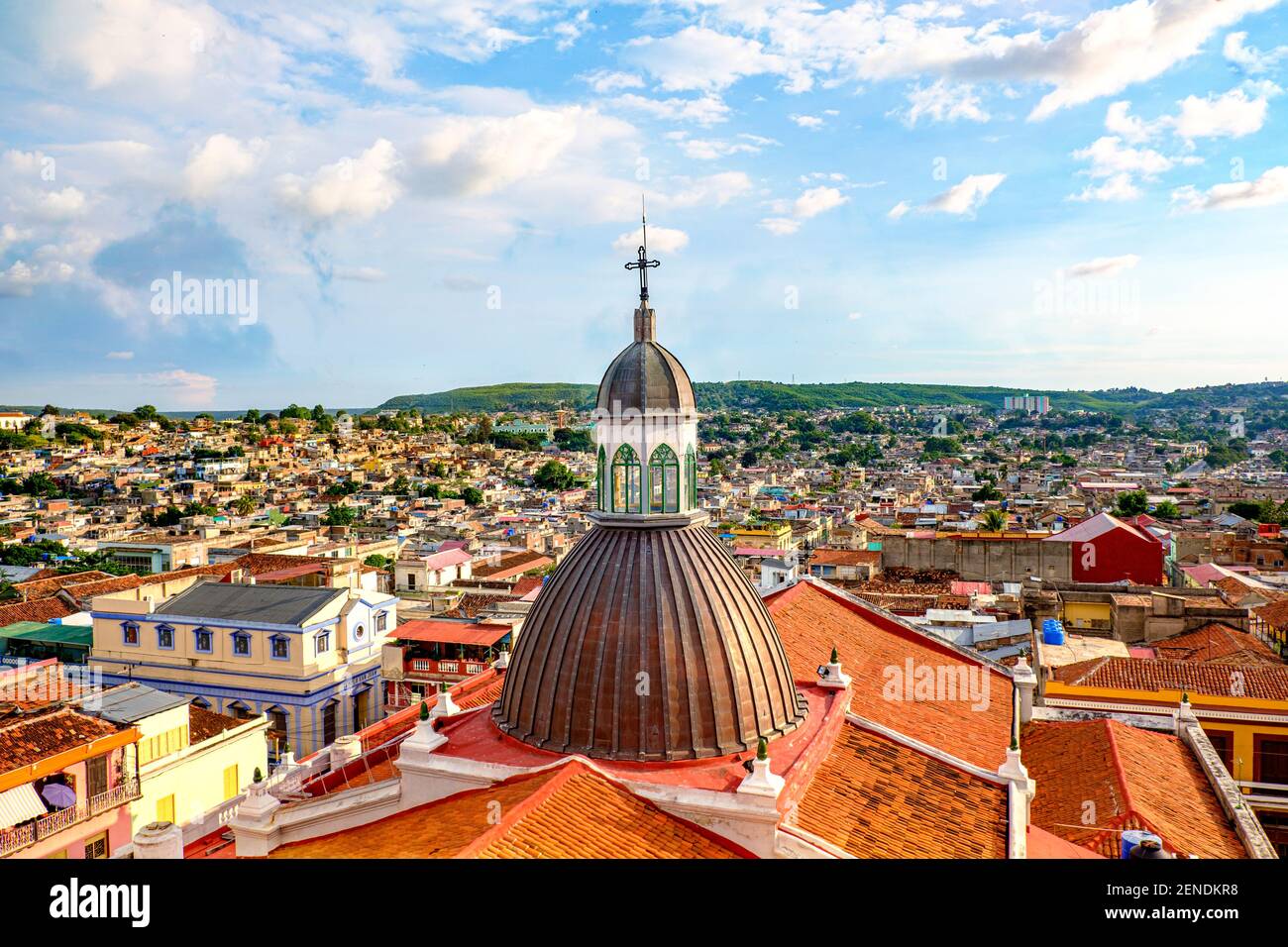 Aerial view of Santiago de Cuba Stock Photo - Alamy