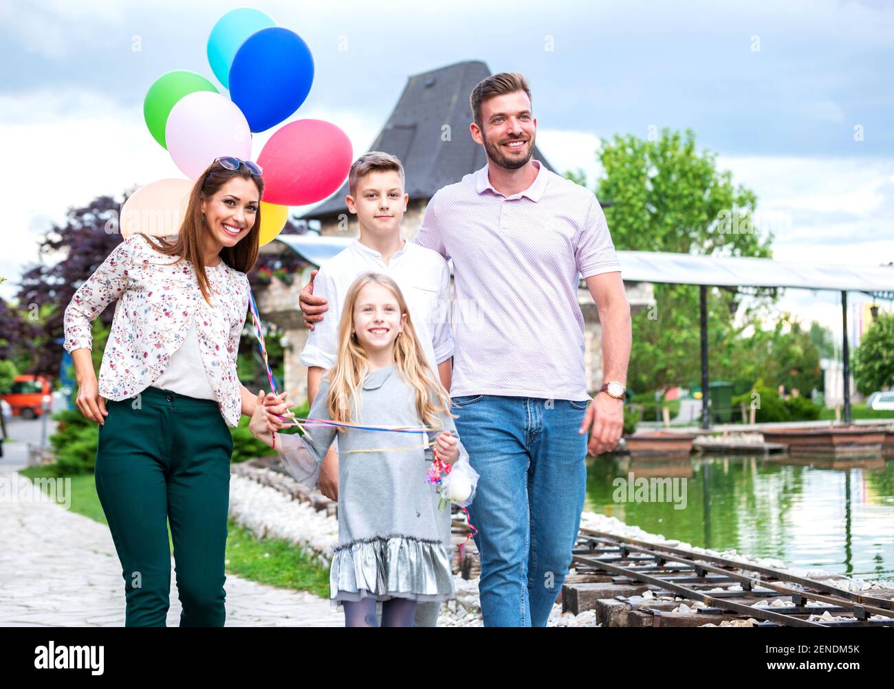 Time for a family excursion, concept of parents and their children ...