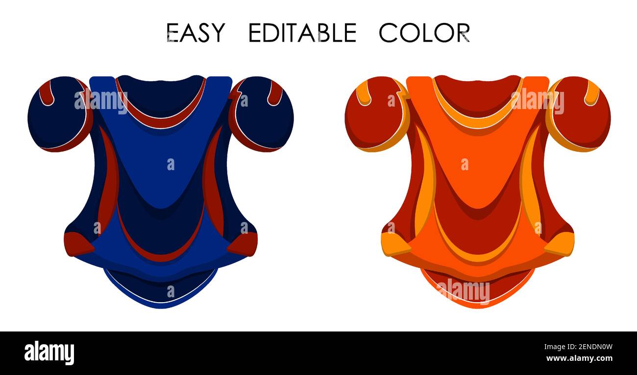 Ice hockey player chest protector in flat style. Shoulder and chest ...