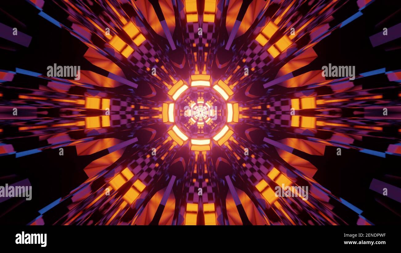 Abstract circular ornament with light effects 3d illustration Stock ...