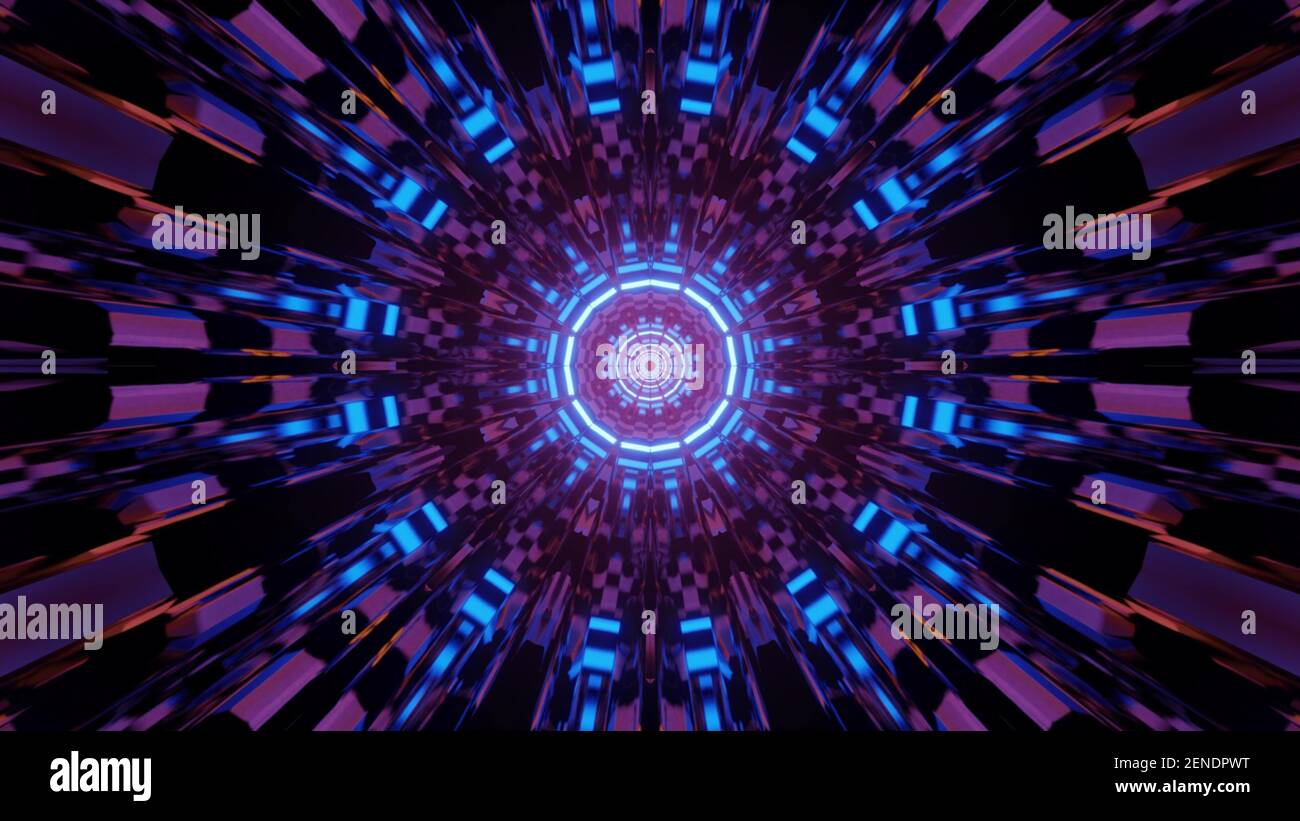 Gleaming multicolored neon pattern 3d illustration Stock Photo - Alamy