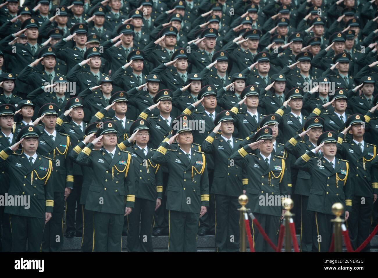 Chinese soldiers of the PLA (People's Liberation Army) Macau Garrison ...