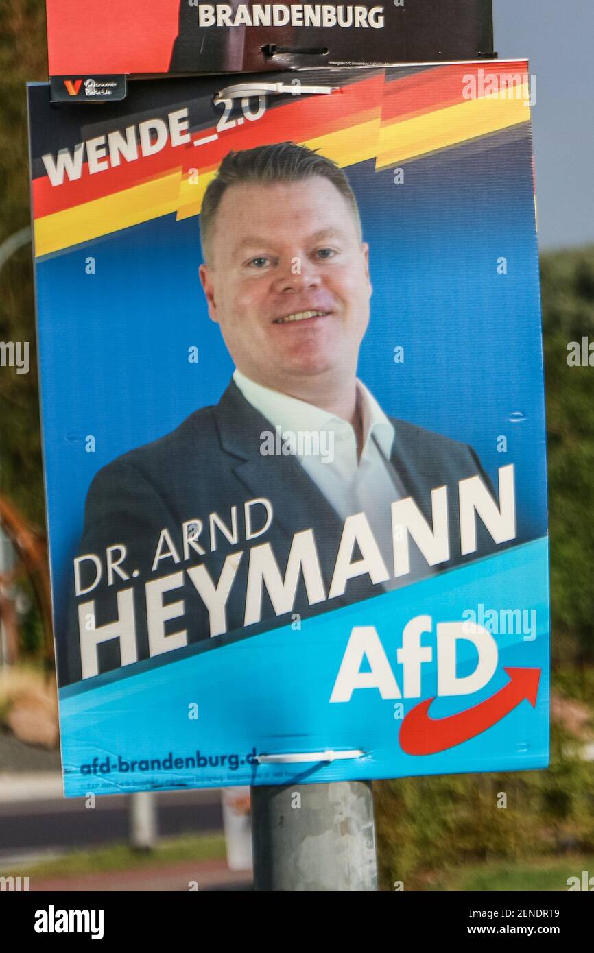 Electoral campaign posters of Arnd Heymann from the far right AFD ...