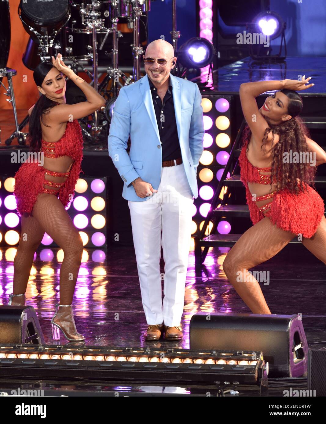 Pitbull performs on ABC Good Morning America at Rumsey Playfield in ...