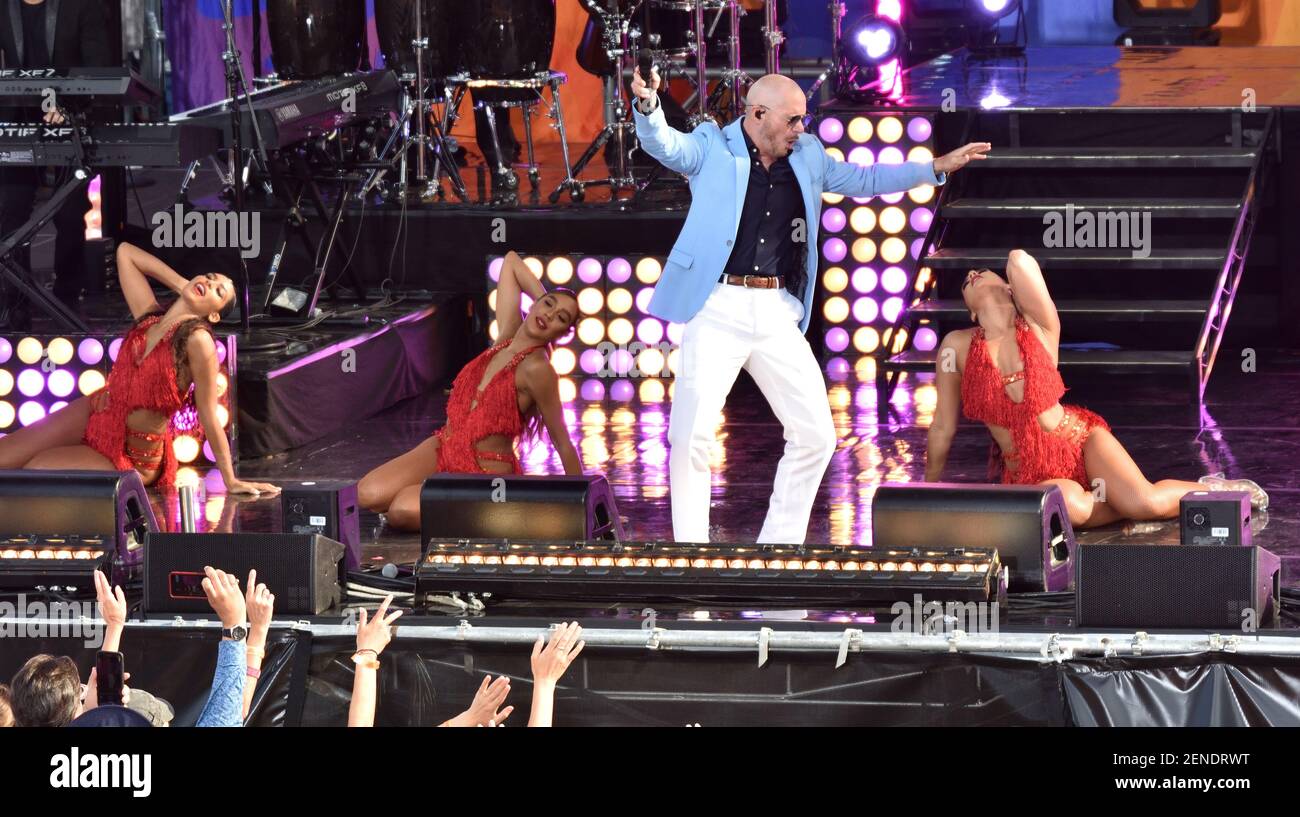 Pitbull performs on ABC Good Morning America at Rumsey Playfield in ...