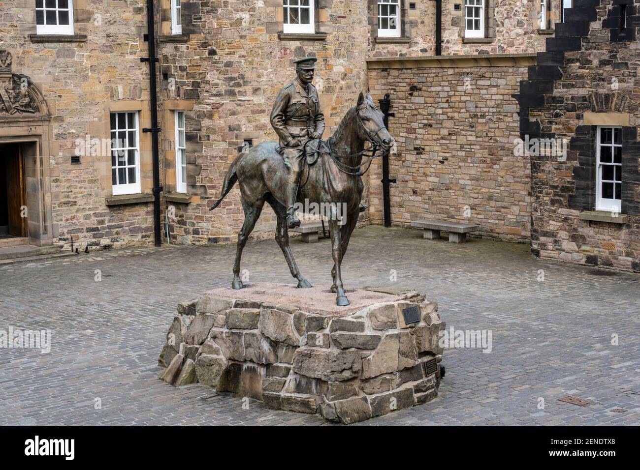 Bronze equestrian statue of Field Marshal Earl Haig outside National ...
