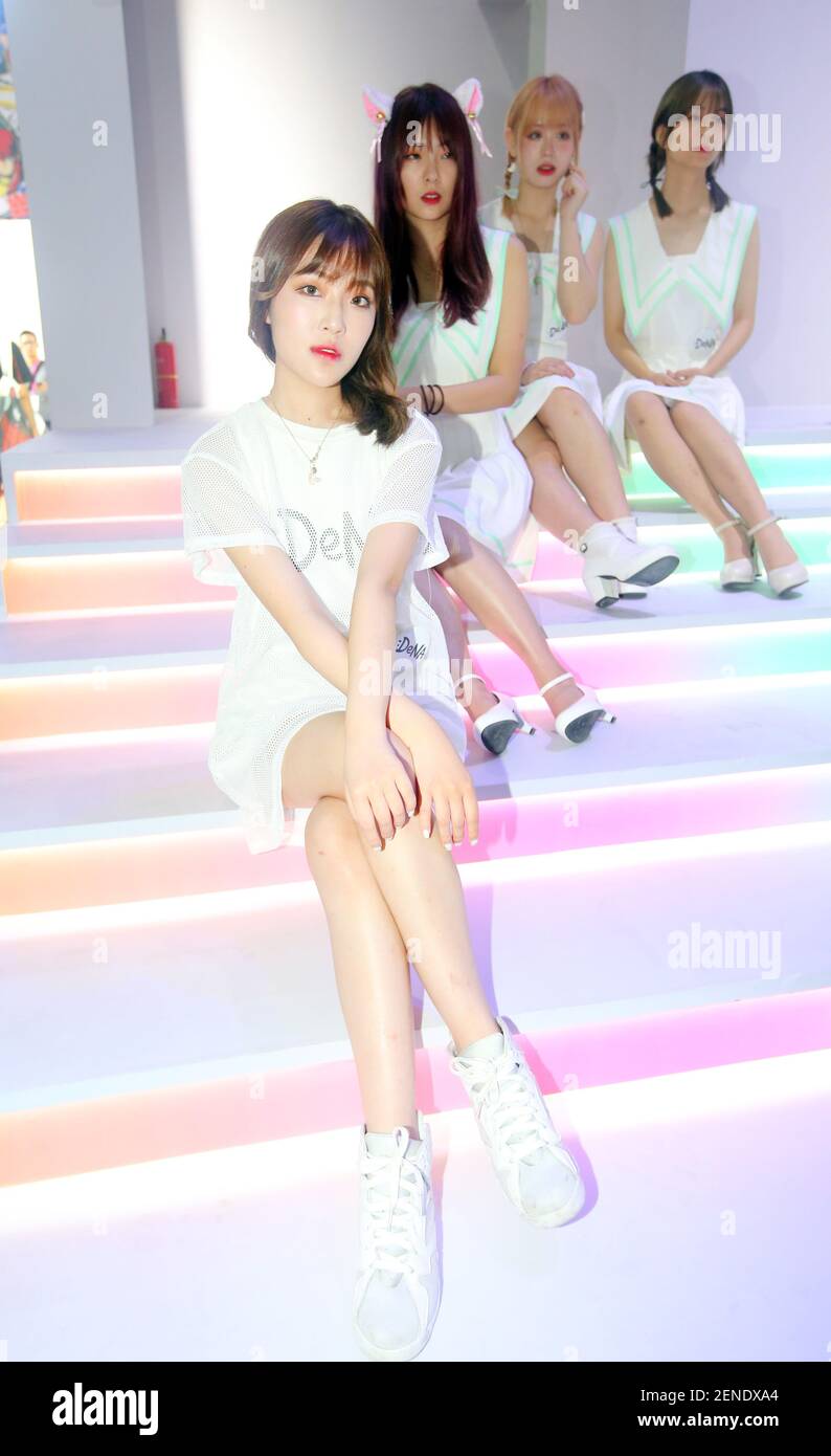 Chinese showgirls pose during the 17th China Digital Entertainment Expo, also known as ChinaJoy ...