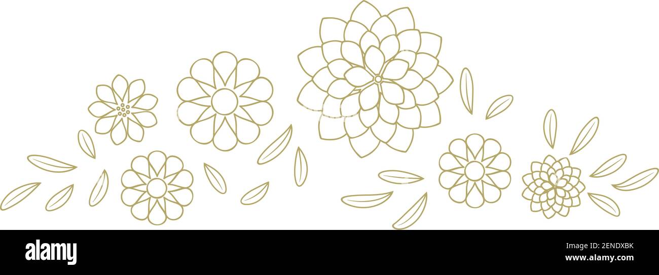 Golden flowers, vector Stock Vector Image & Art - Alamy