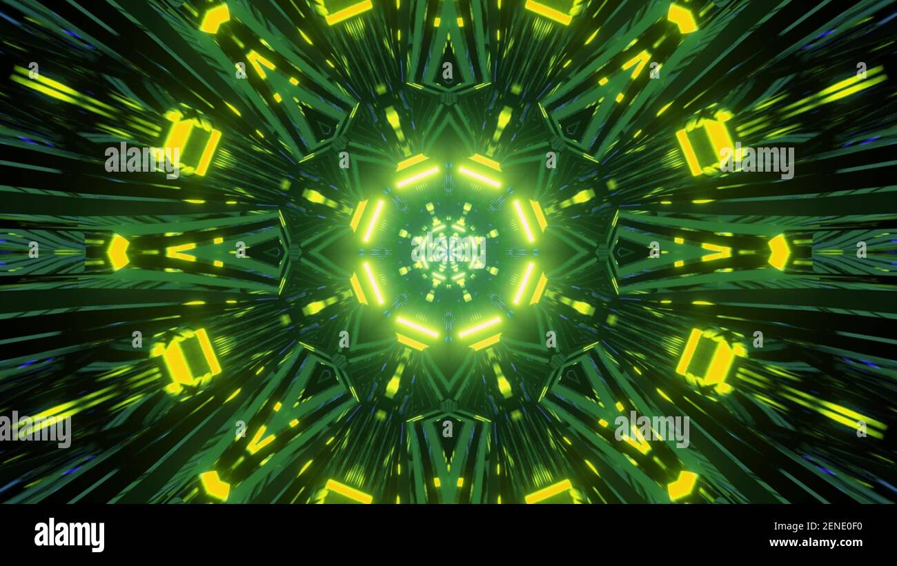 3d kaleidoscope rendering glowing elements hi-res stock photography and ...