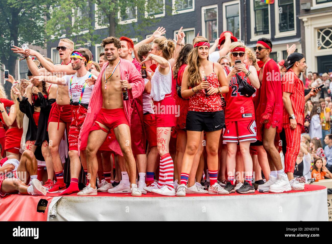 Canal Parade During Amsterdam Gay Pride 2019 Amsterdam Netherlands