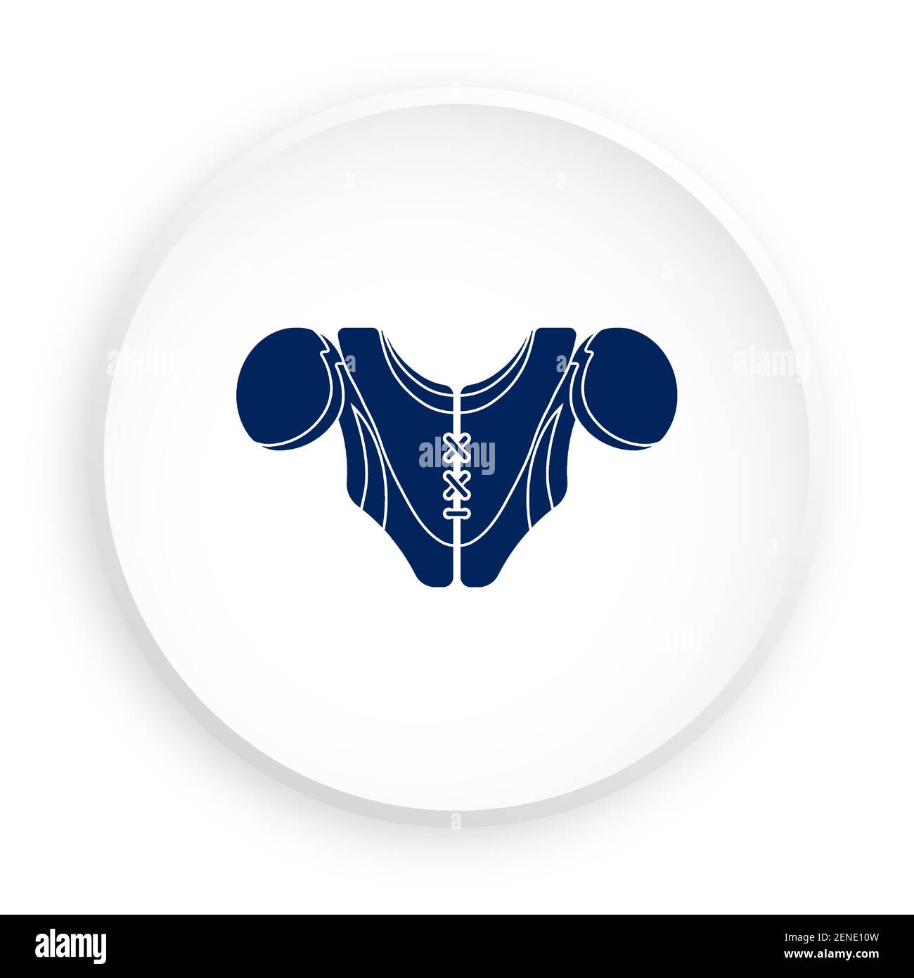 sport American football player chest protector icon in neomorphism ...