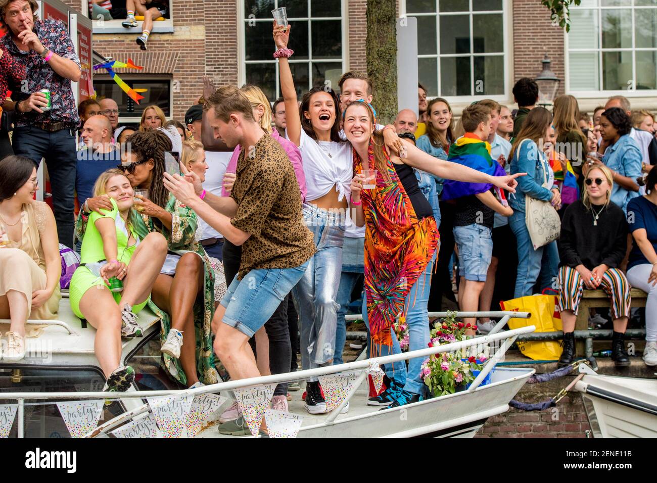 Canal Parade during Amsterdam Gay Pride 2019. Amsterdam, Netherlands ...