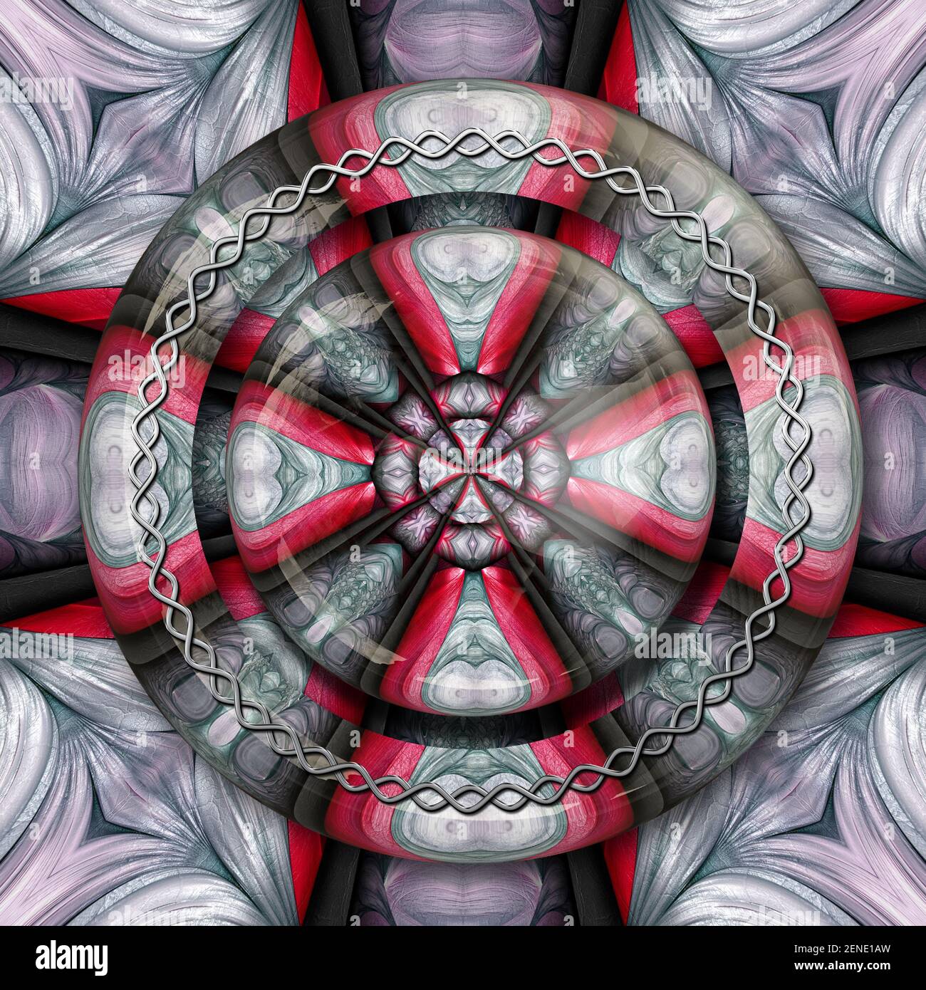 3D rendering elegant combo creative graphics artwork with fractal on ...