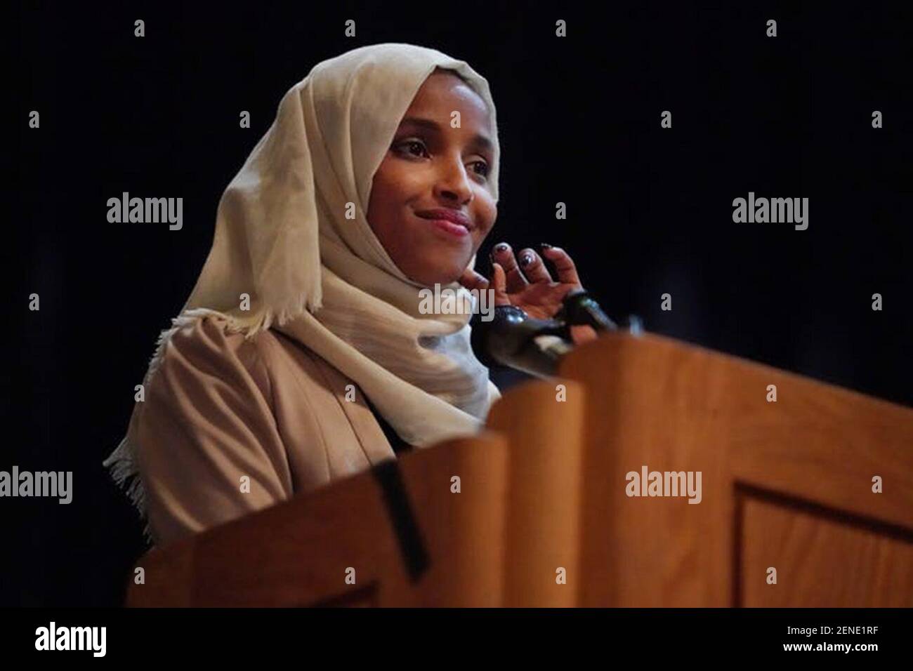 Rep. Ilhan Omar (D-Minn.) holds a Medicare for All town hall in her ...