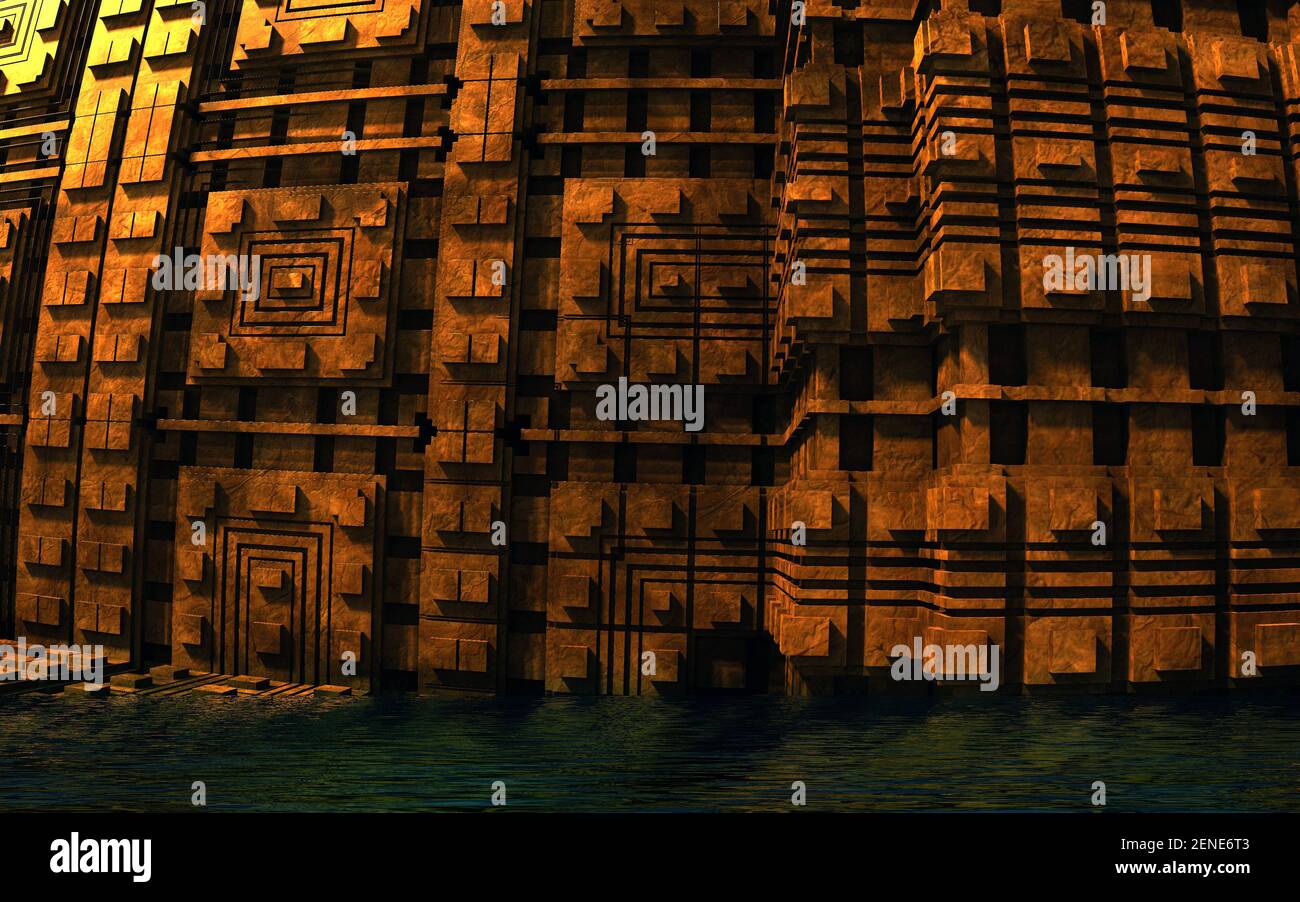 Computer rendered virtual scenery for art and entertainment Stock Photo ...