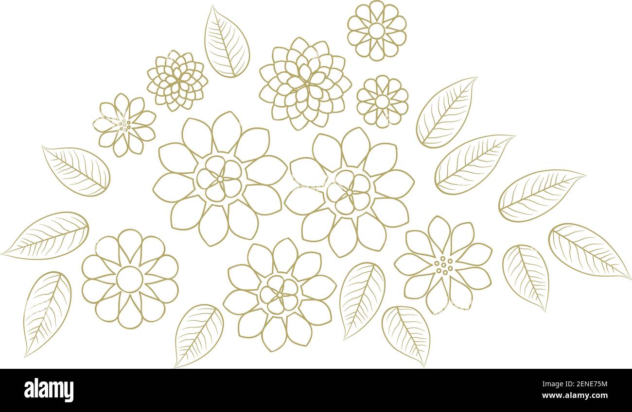Golden flowers, vector Stock Vector Image & Art - Alamy