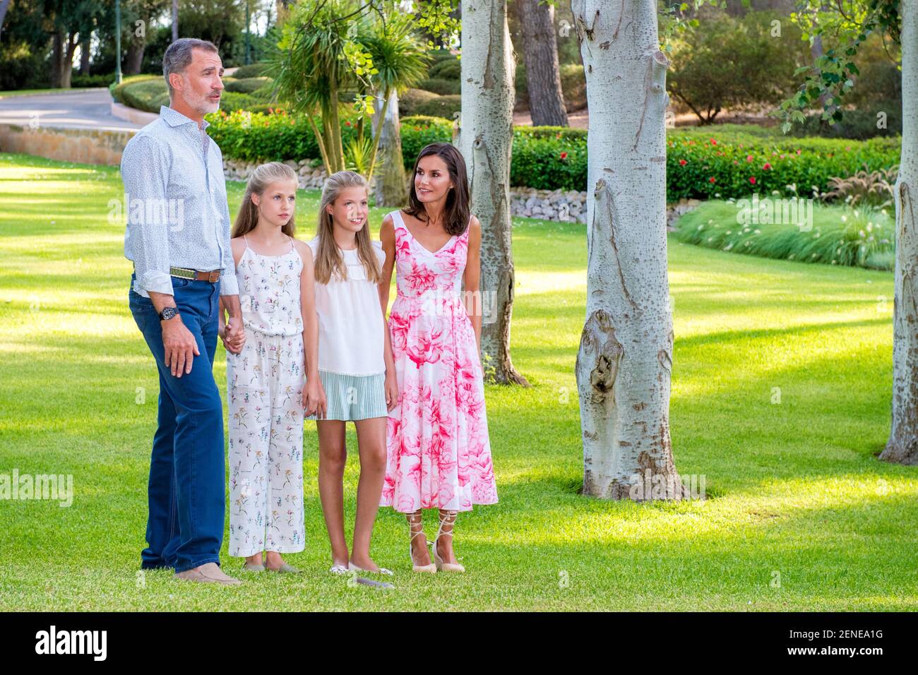 King Felipe VI and Queen Letizia with daughters Crownprincess Leonor ...