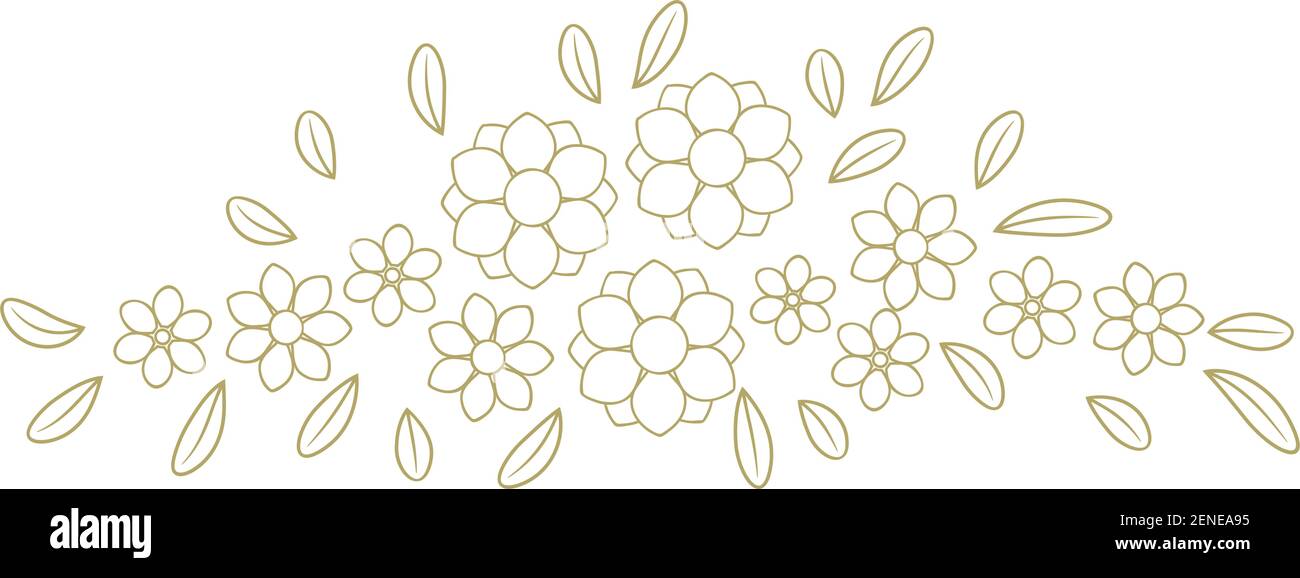 Golden flowers, vector Stock Vector Image & Art - Alamy