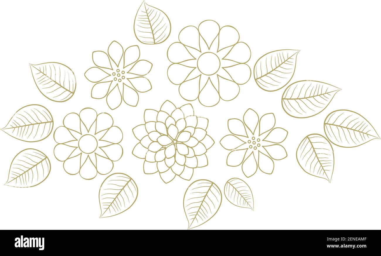 Golden flowers, vector Stock Vector Image & Art - Alamy