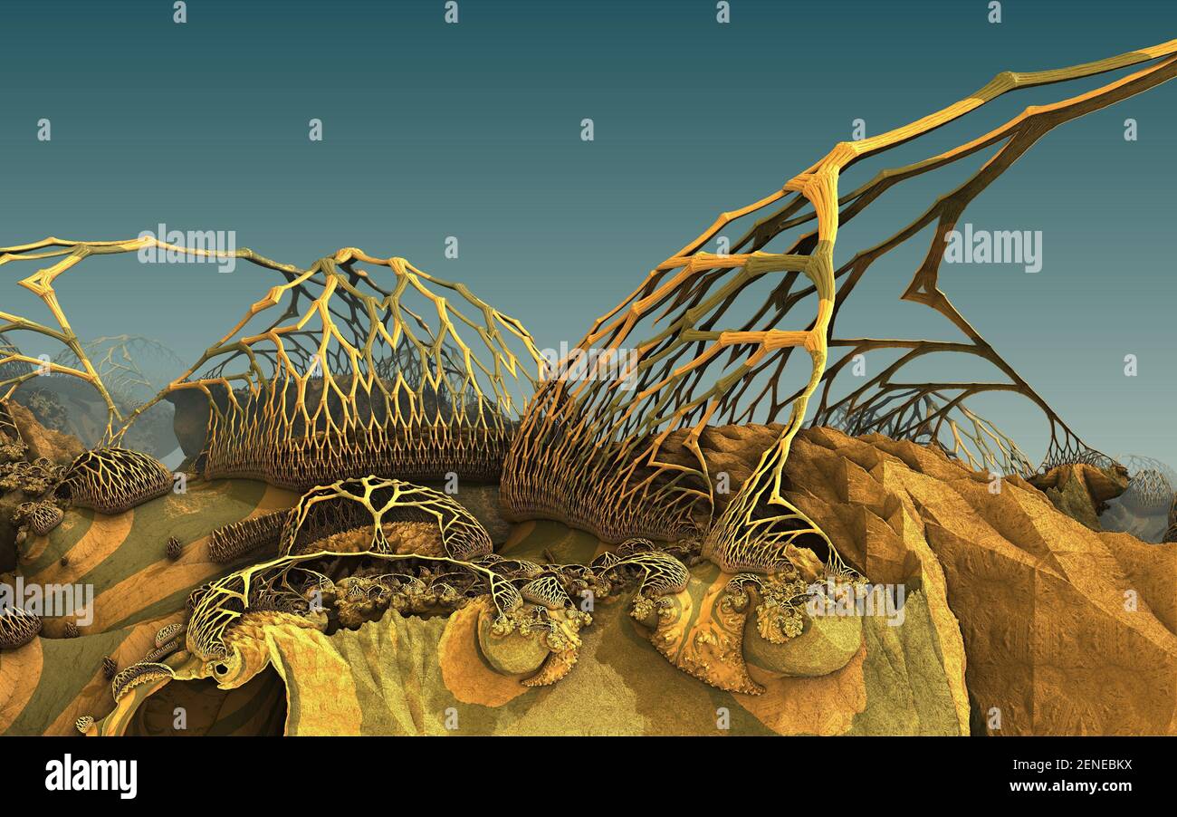 Computer rendered virtual scenery for art and entertainment Stock Photo ...