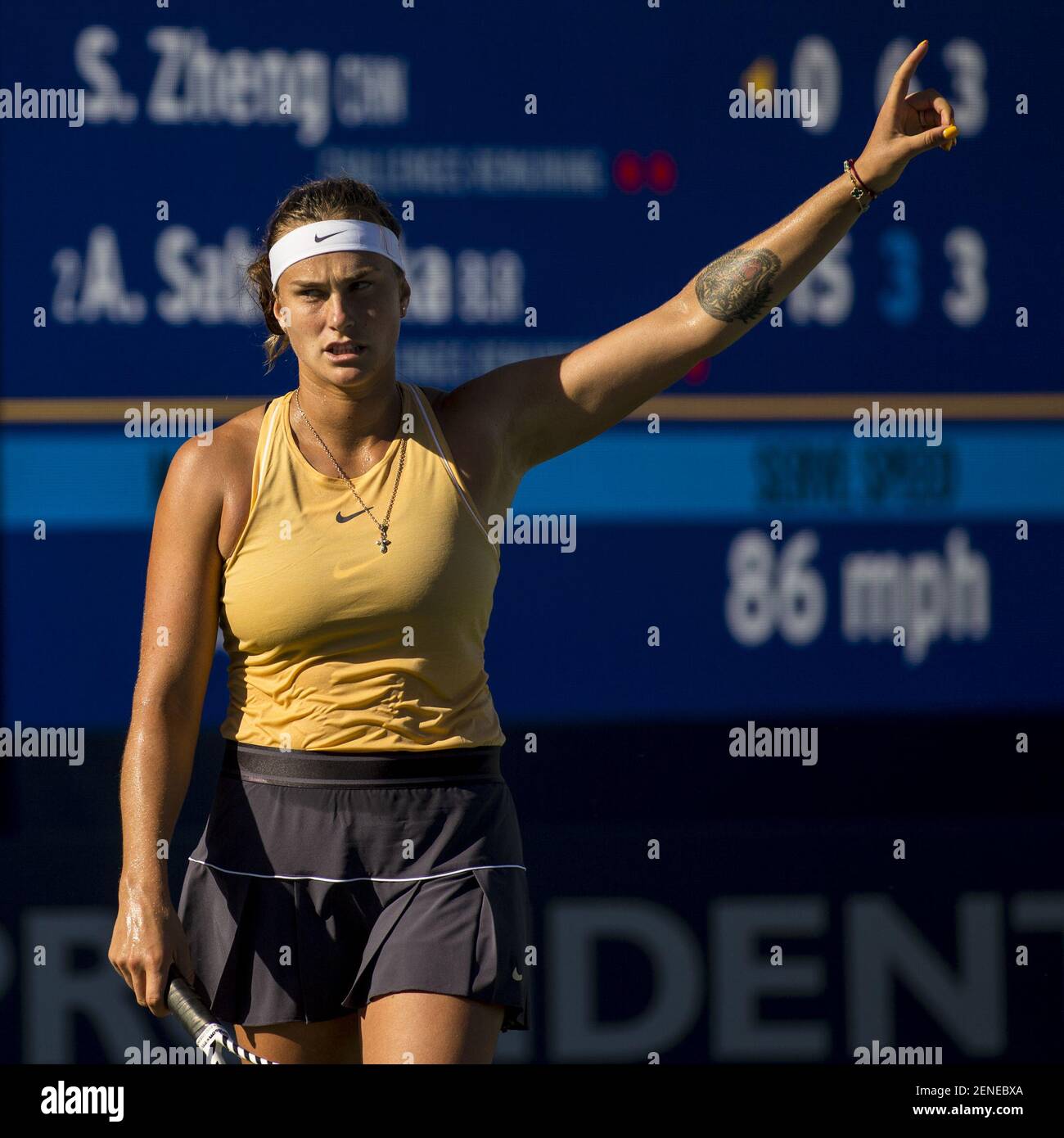 August 4, 2019: Aryna Sabalenka (BLR) in action where she was defeated ...