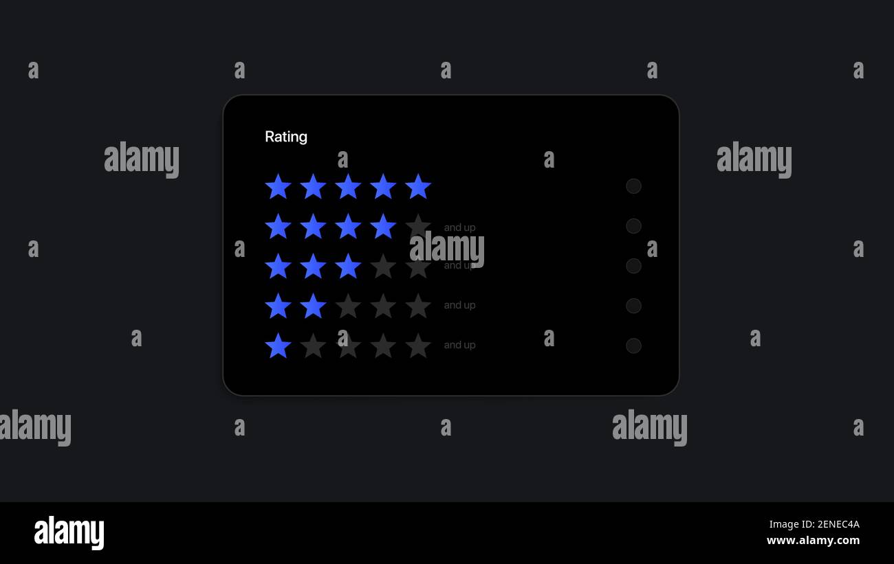 Rating Stars Widget UI Interface Template. Vector illustration Stock ...