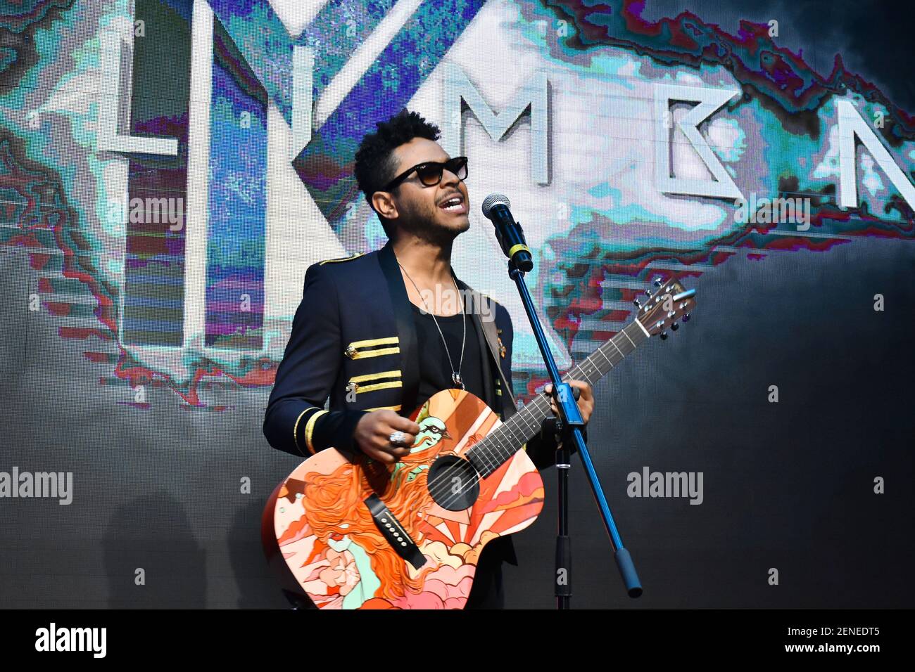 MEXICO CITY, MEXICO - AUGUST 5: Singer Kalimba performs a showcase ...
