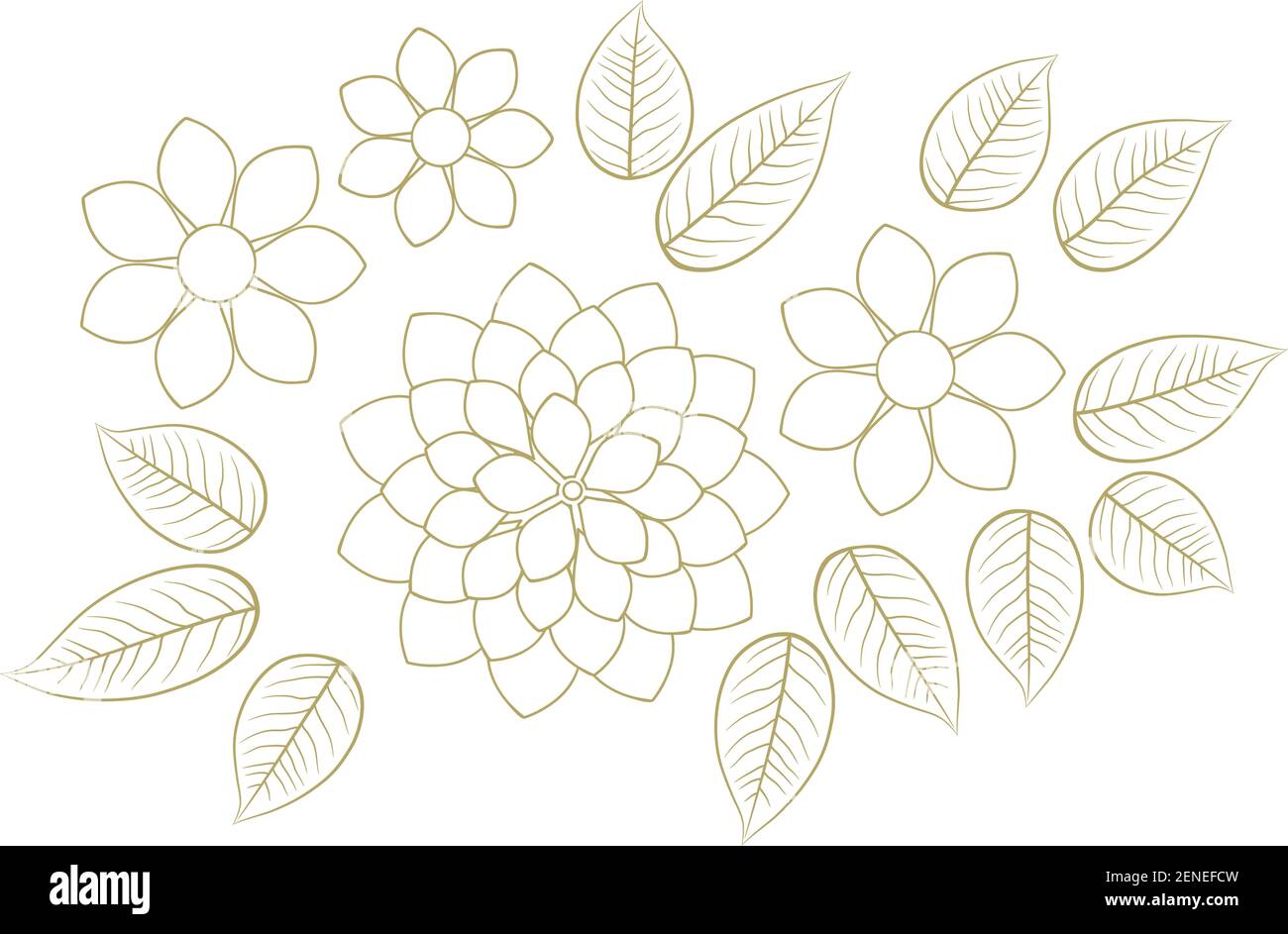 Golden flowers, vector Stock Vector Image & Art - Alamy