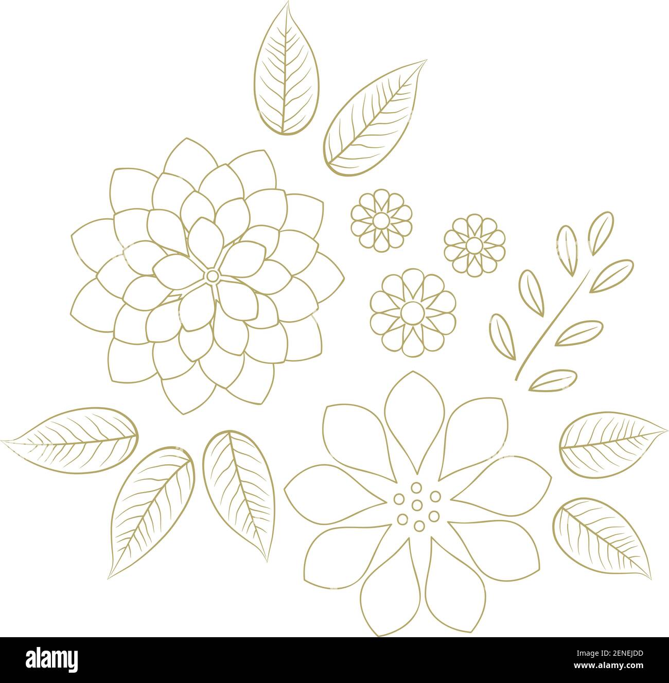 Golden flowers, vector Stock Vector Image & Art - Alamy