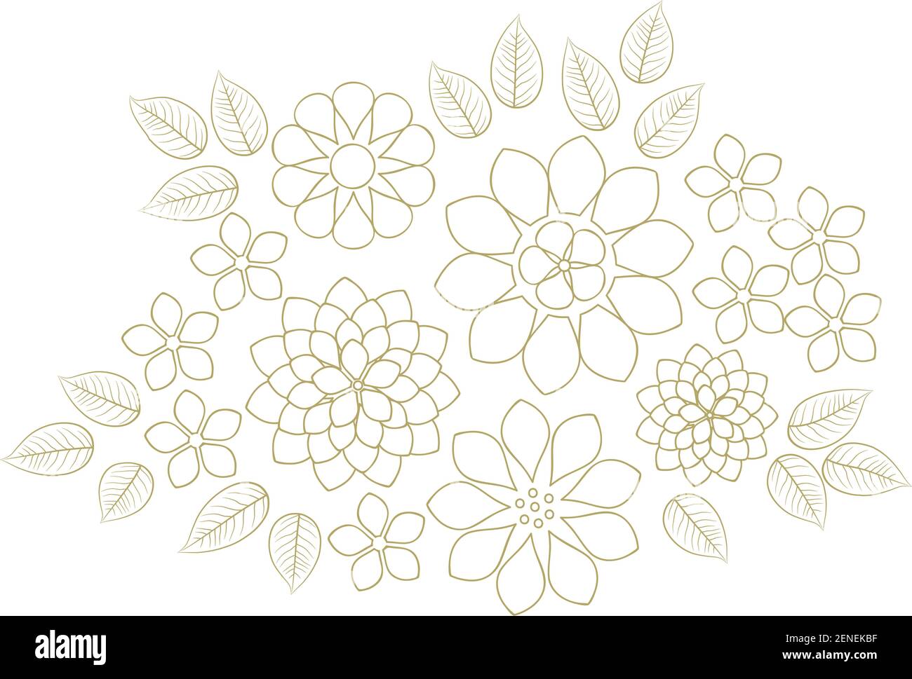 Golden wedding flower Stock Vector Images - Alamy