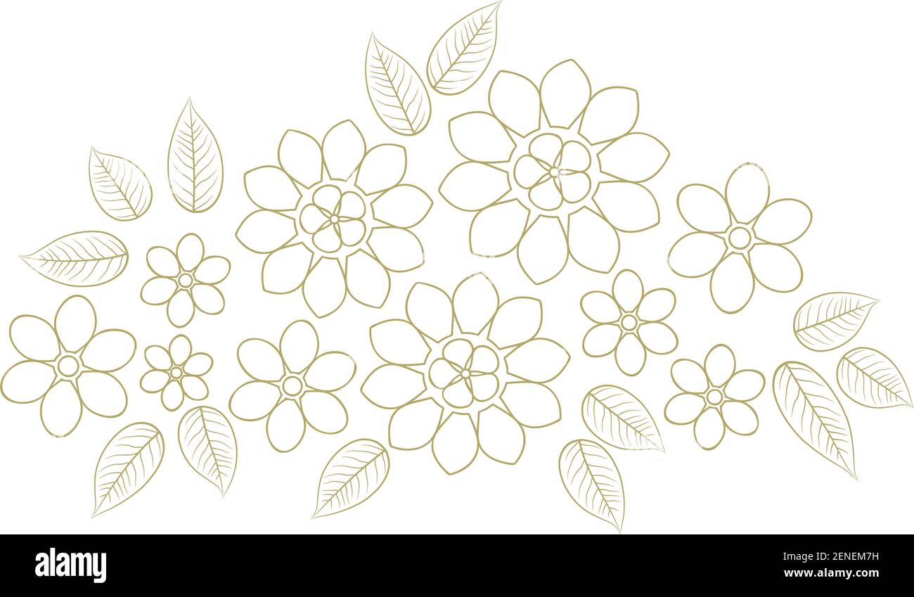 Golden flowers, vector Stock Vector Image & Art - Alamy