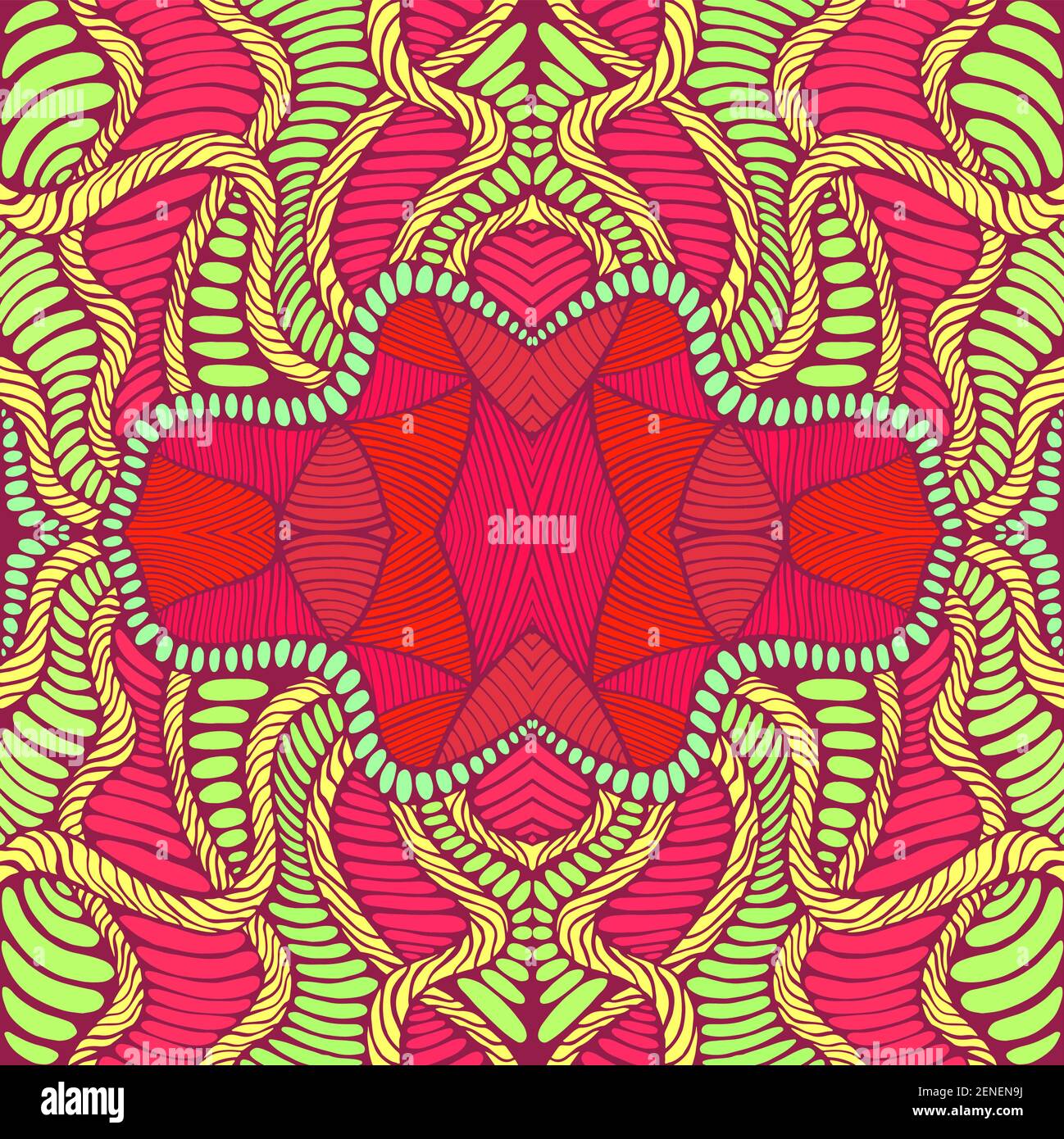 Psychedelic colorful surreal pattern. Abstract pattern with maze of ...