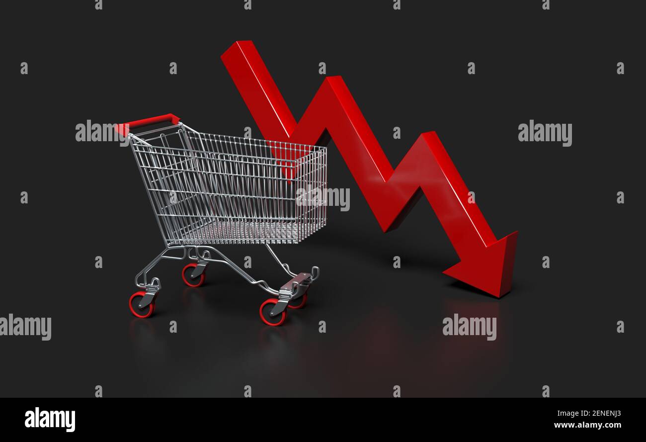 Declining household consumption - 3D illustration Stock Photo - Alamy