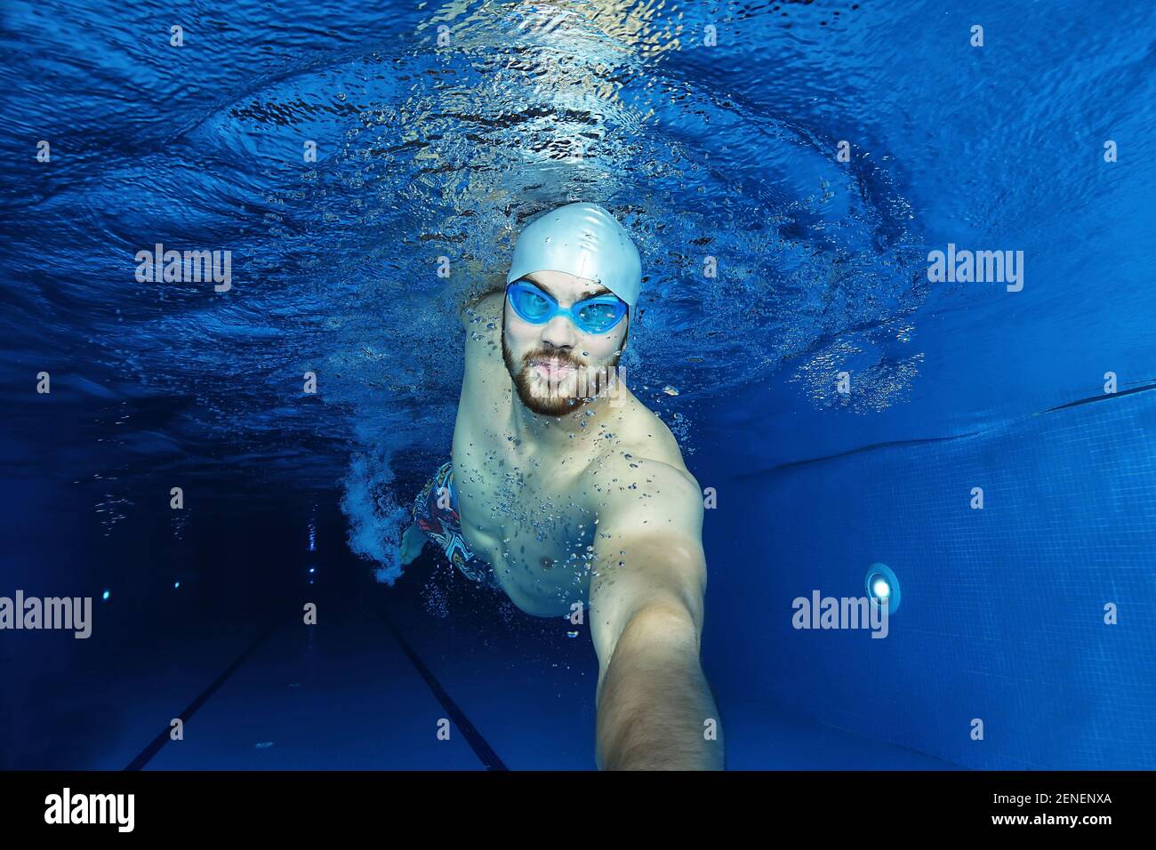 Male swimmer gliding underwater hi-res stock photography and images - Alamy