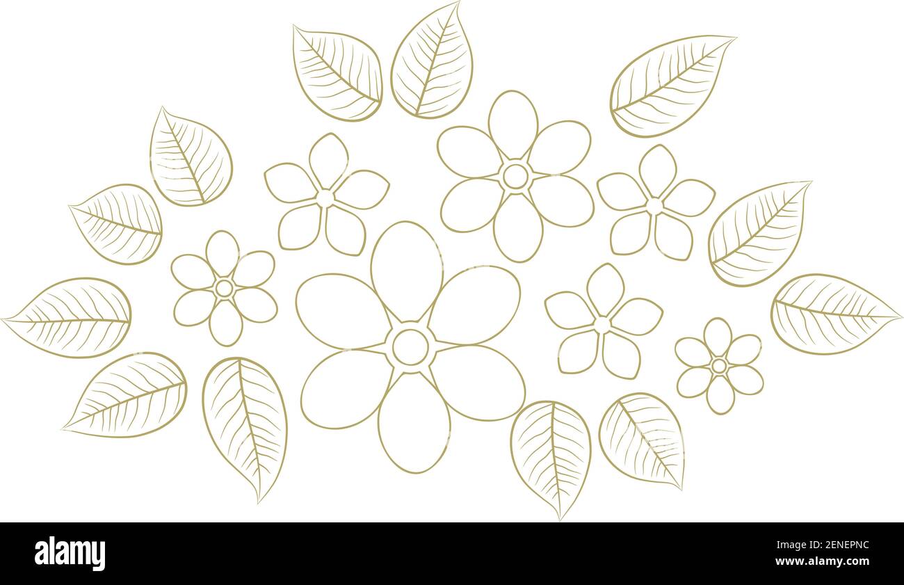 Golden flowers, vector Stock Vector Image & Art - Alamy