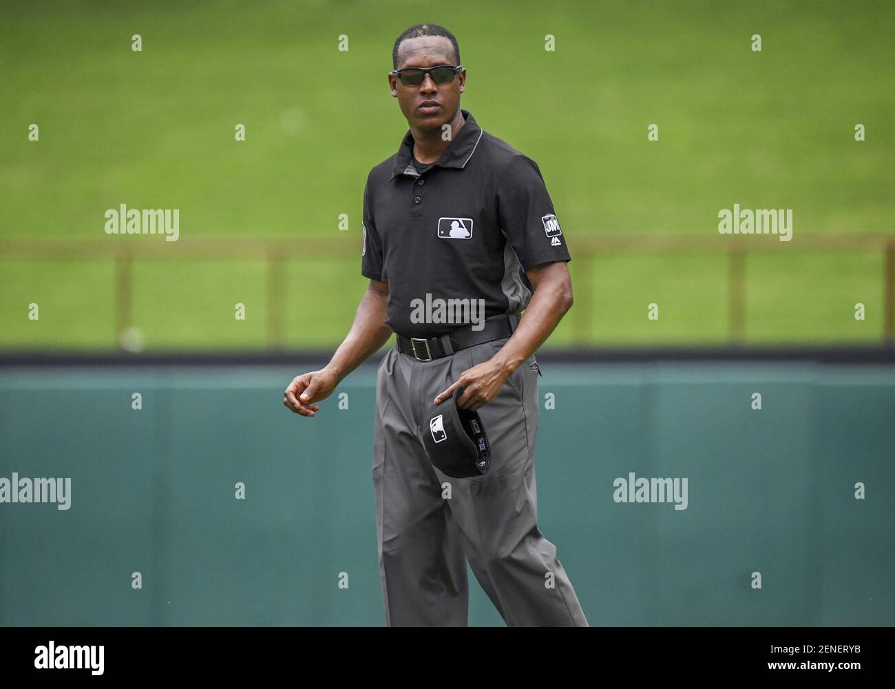 August 04, 2019: MLB umpire Ramon De Jesus #18 during a Major League ...