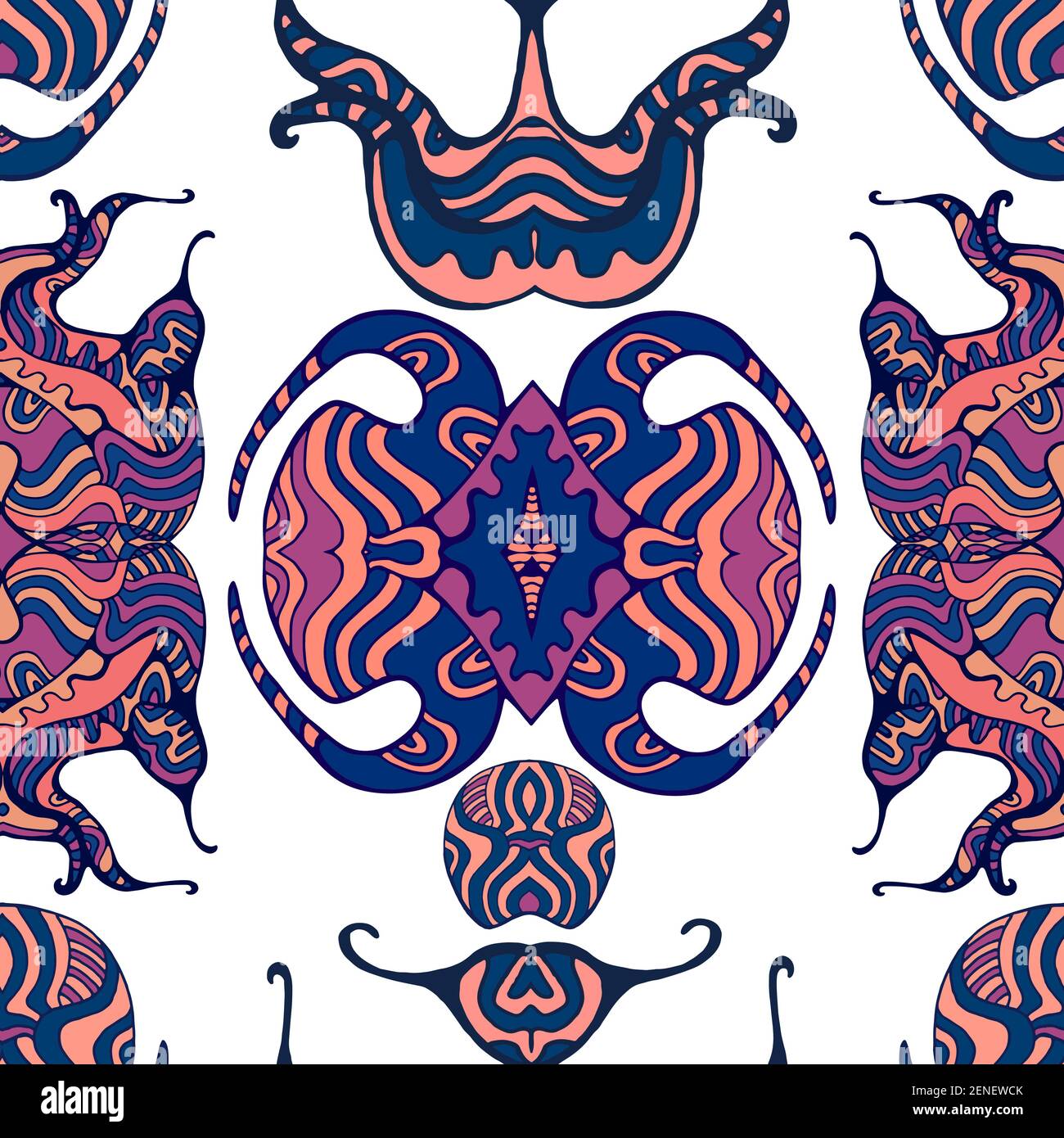 Fantastic colorful abstract patterns seamless pattern isolated on a ...