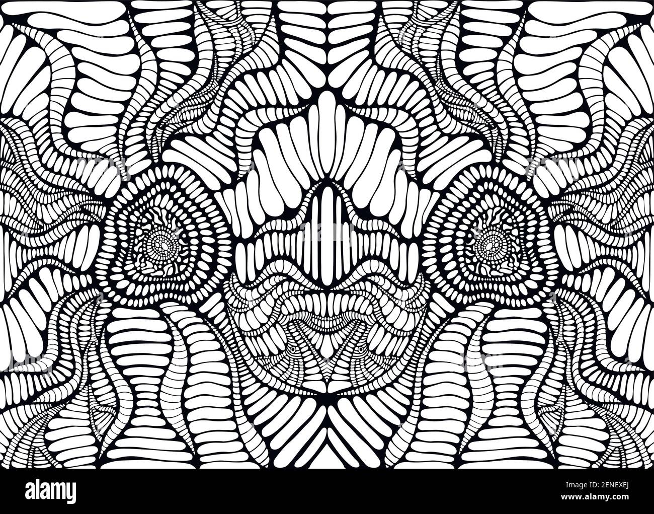 Coloring page abstract pattern, maze of ornaments. Psychedelic stylish ...