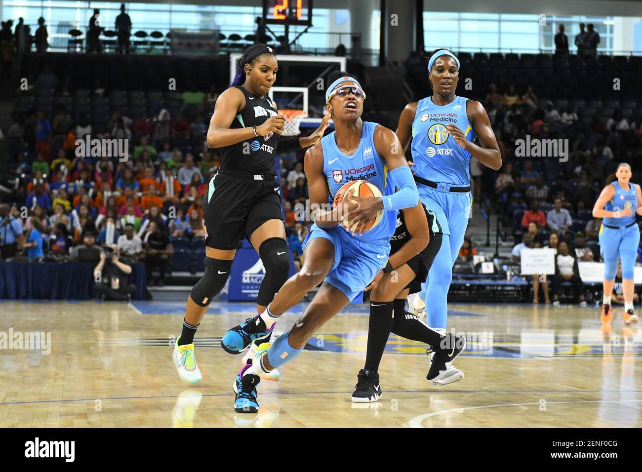 August 07, 2019: Diamond DeShields (1) of the Chicago Sky in action ...