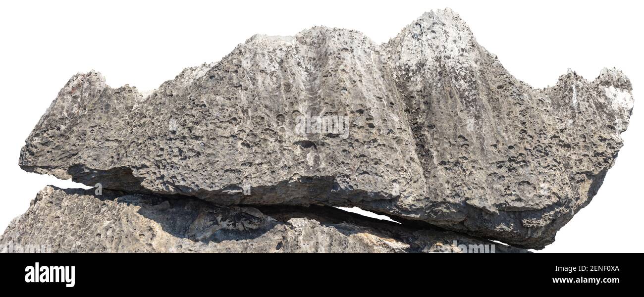 Big stone isolated on white background with clipping path, Big granite ...