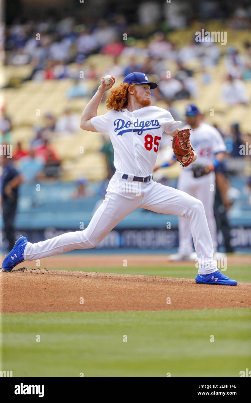 August 7, 2019: Los Angeles Dodgers starting pitcher Dustin May (85 ...