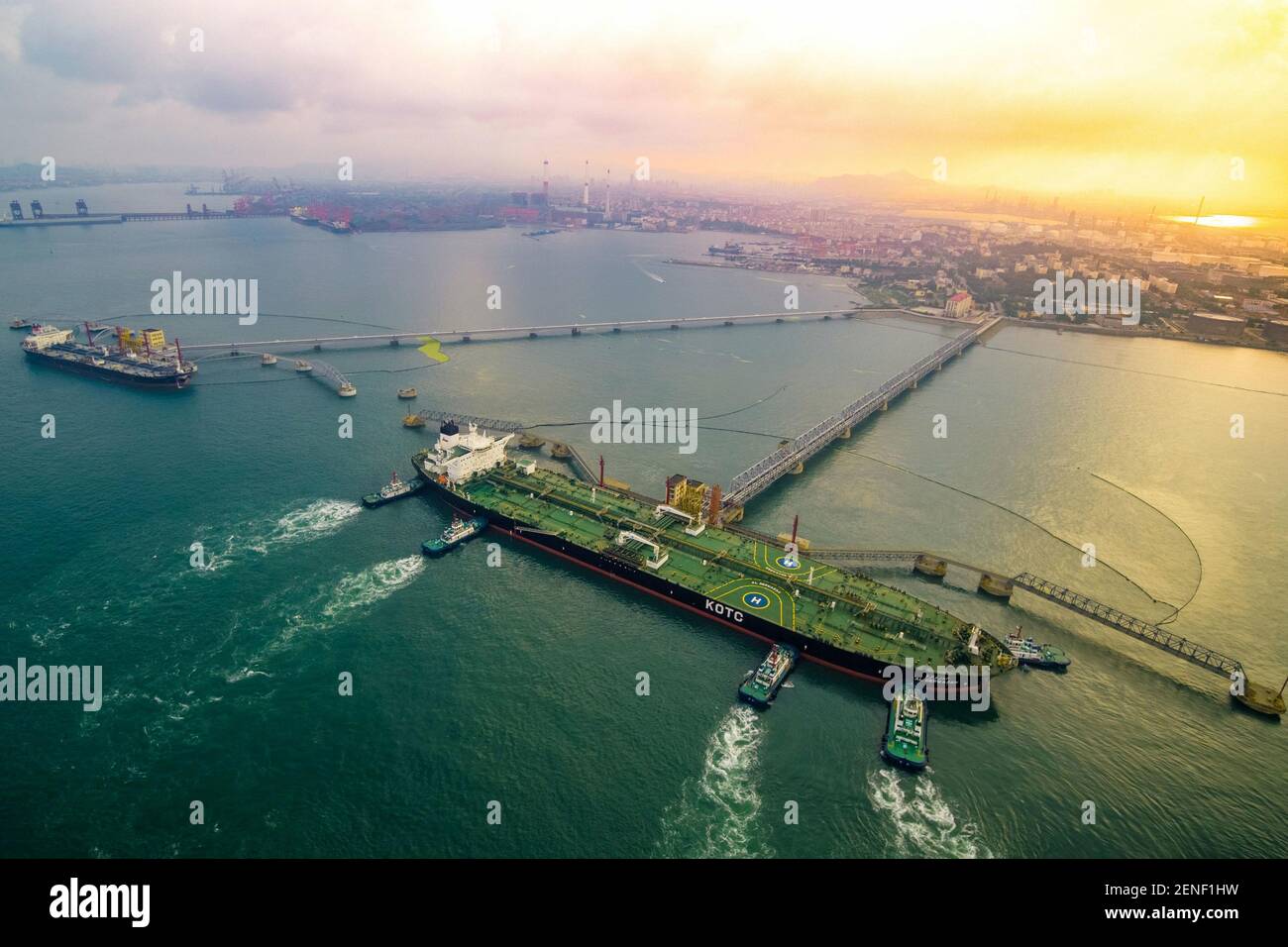 Crude oil terminal at Qingdao port in Shandong province.Among them ...