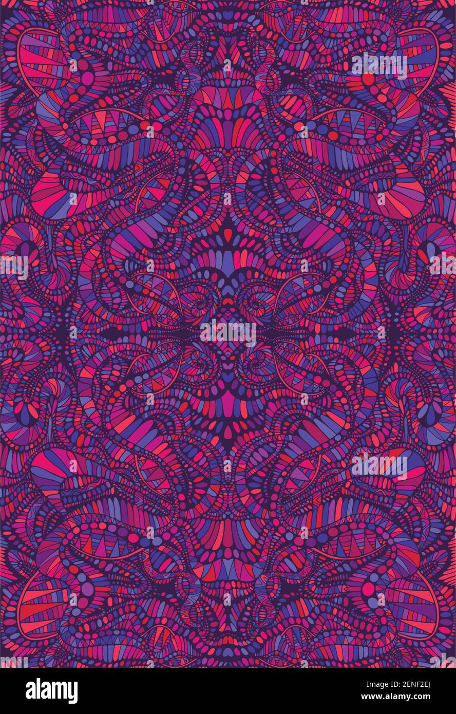 Psychedelic tryppi colorful symmetrical pattern. Decorative surreal ...