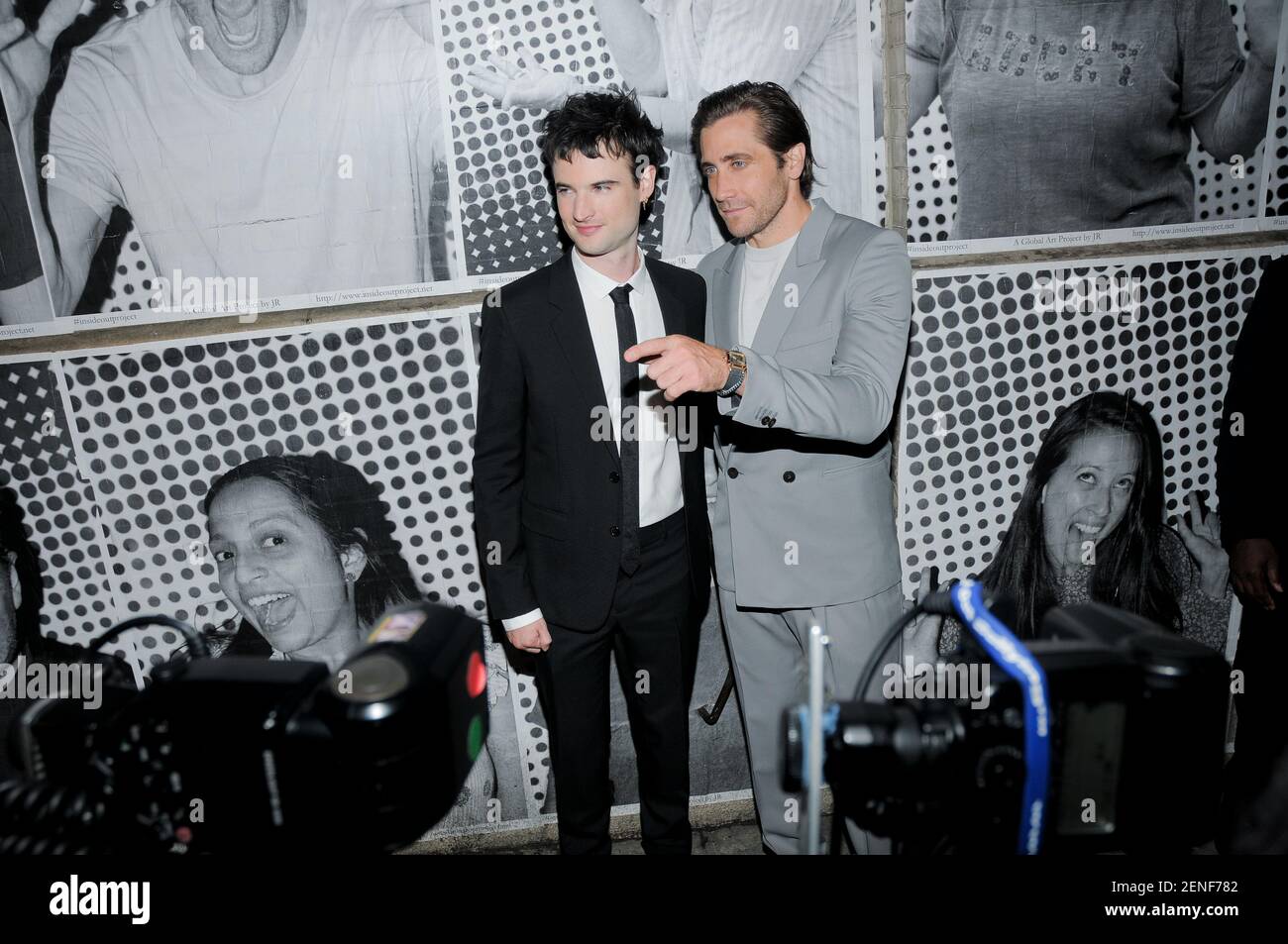 Tom Sturridge (L) and Jake Gyllenhaal attend the "Sea Wall / A Life ...