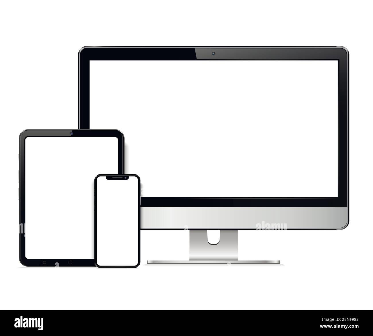 Realistic mock up computer, tablet, phone Stock Vector Image & Art - Alamy