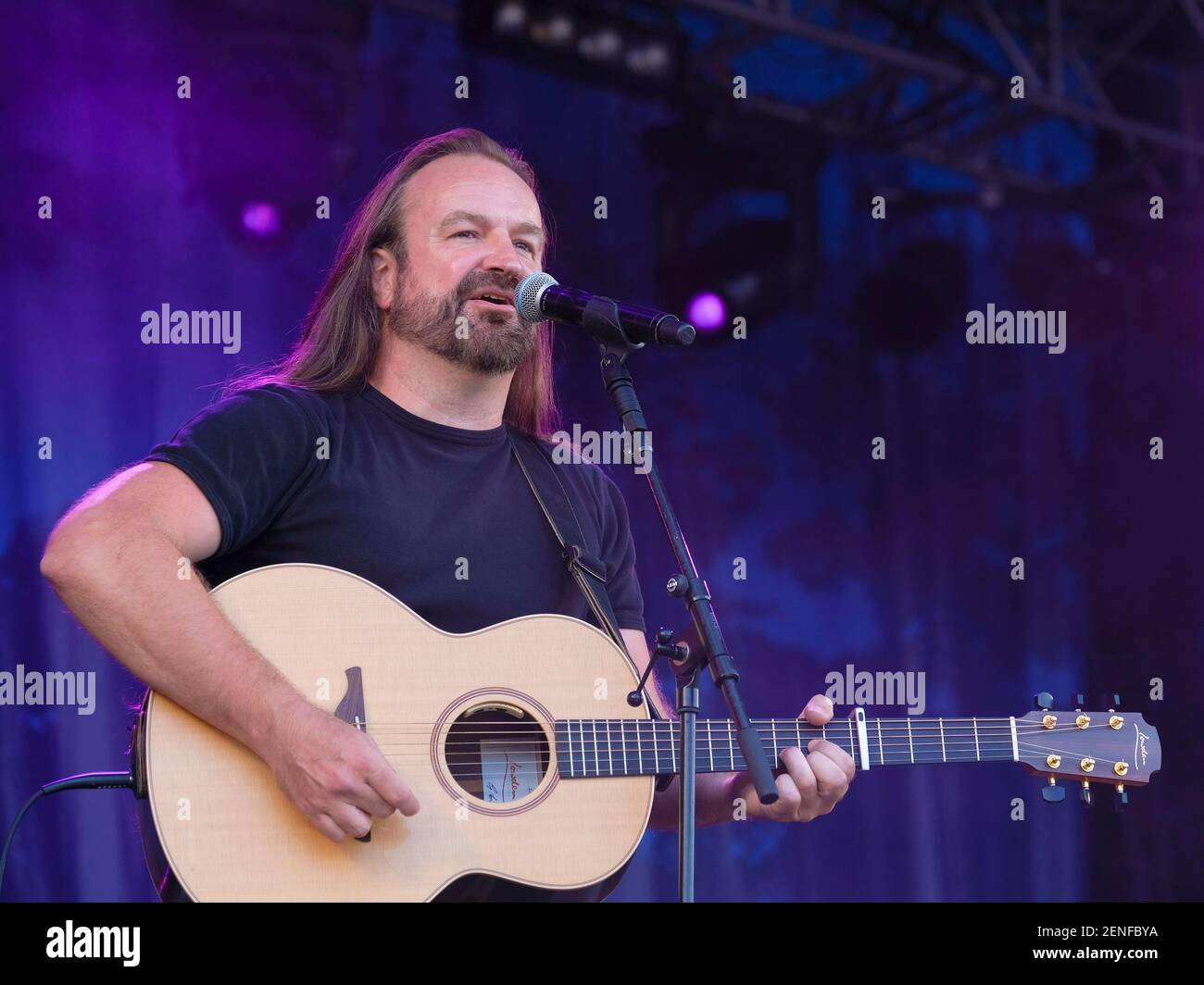 British guitarist and vocalist, Damian Wilson performs live on stage at ...