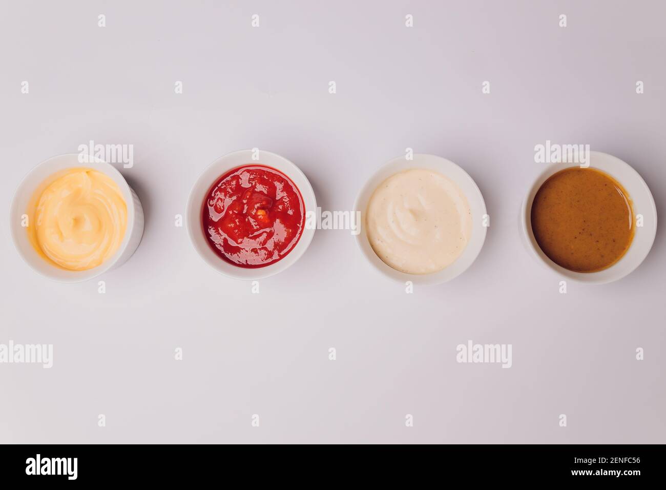 Set of different sauces isolated on white Stock Photo - Alamy