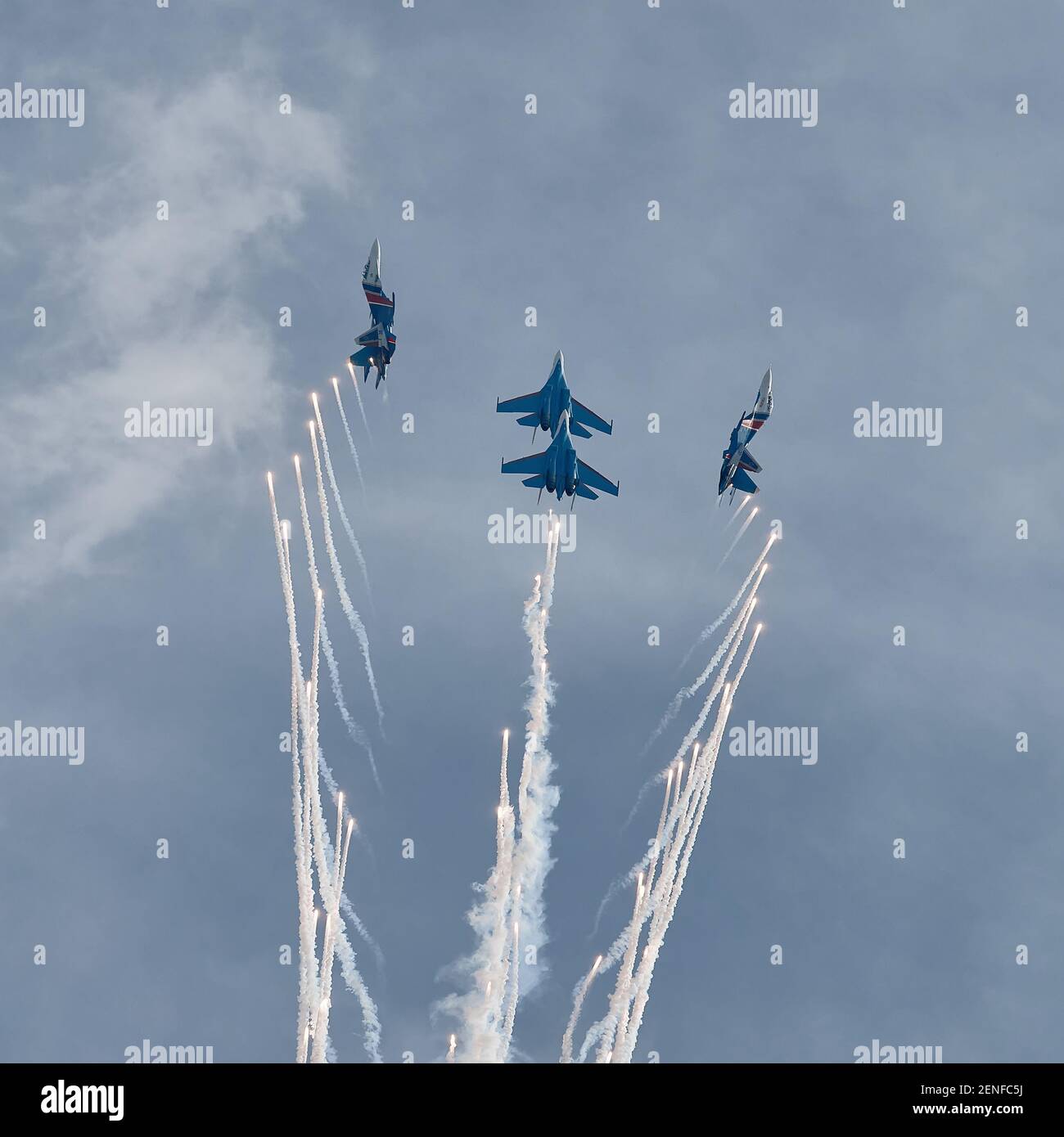 Performance of the aerobatic team Russian Knights, Russian Air Force ...