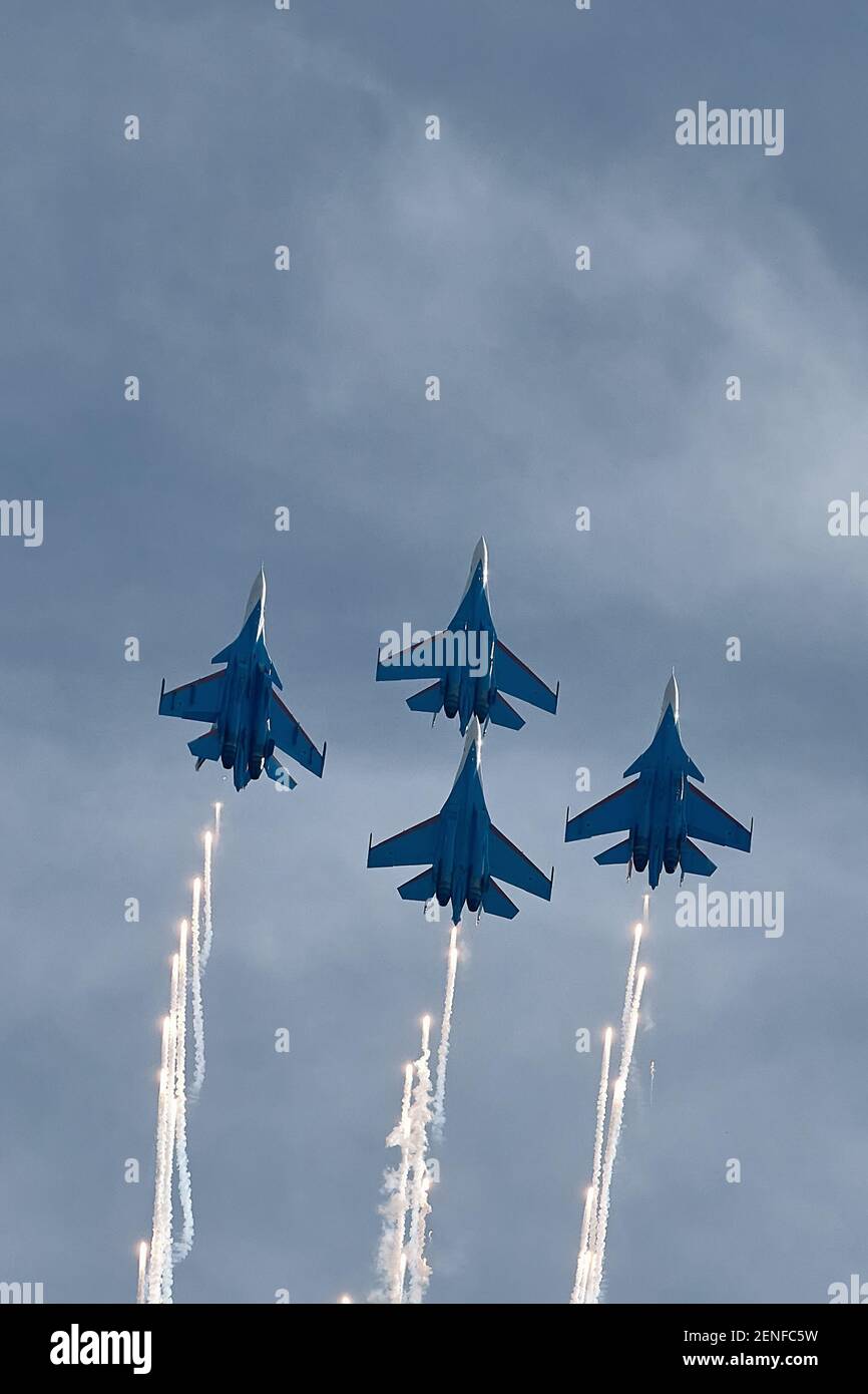 Performance of the aerobatic team Russian Knights, Russian Air Force ...